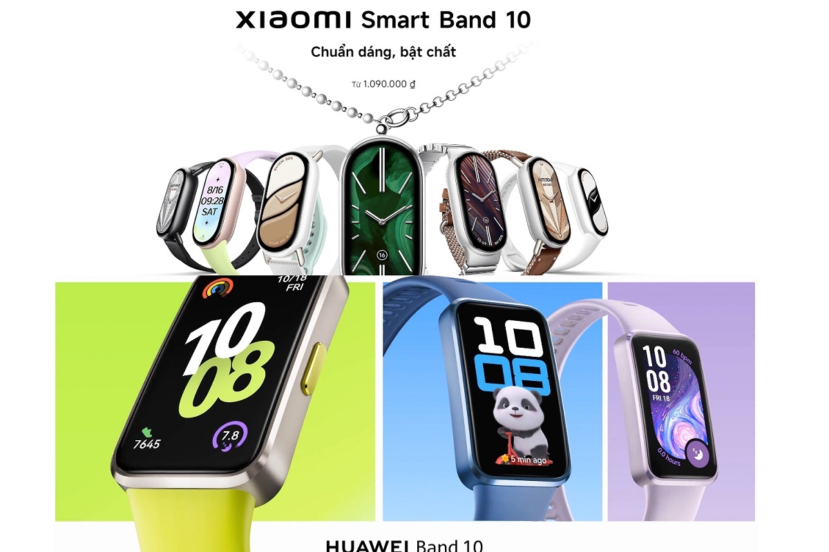 So sánh Xiaomi Mi Band 10 và Huawei Band 10: Cùng 1 triệu nên chọn dây ...
